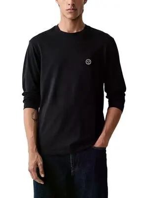 Armani Exchange Logo-patch Long-sleeve T-shirt - Black