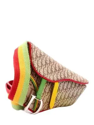Dior Vintage Rasta Saddle Waist Bag Diorissimo Canvas Belt Bag - Brown