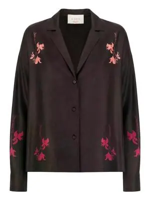 CO.GO Floral-print Silk Shirt