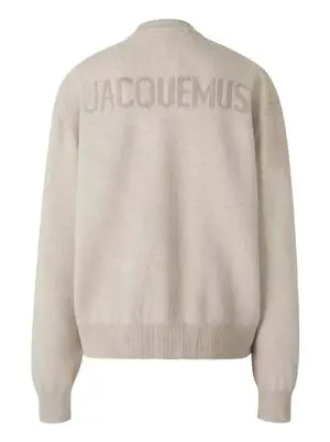 Jacquemus Logo-intarsia Cardigan Neutrals