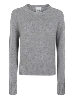ALLUDE Crew-neck Cashmere Sweater - Grey