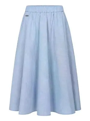 BARBOUR Elasticated-waist Flared Midi Skirt