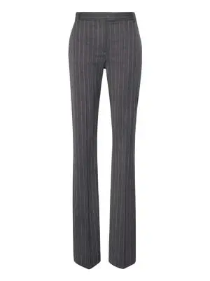 Sportmax Pinstripe Split-hem Trousers - Grey
