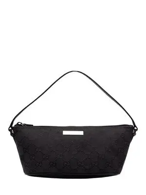 Gucci 2000-2015 Gg Canvas Boat Shoulder Bag - Black