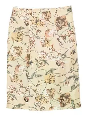 Kenzo Floral-print Silk Midi Skirt - Neutrals