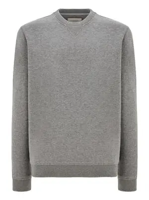 Canali Gray Melange Reversible Jersey Regular Fit Crew Neck - Grey