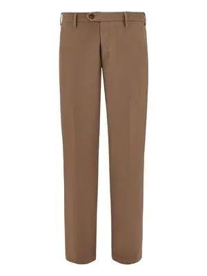 Canali Walnut Comfort Cotton Velvet Regular-fit Chinos Brown