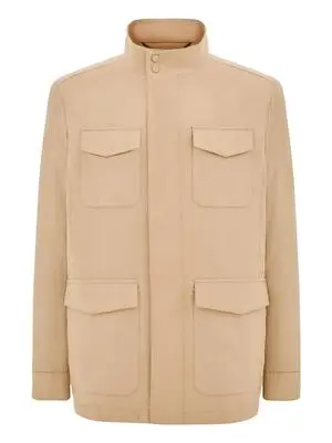 CANALI Beige Wool And Silk Safari Jacket