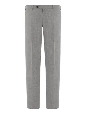 Canali Impeccabile Light Gray 150's Wool Regular-fit Pants - Grey