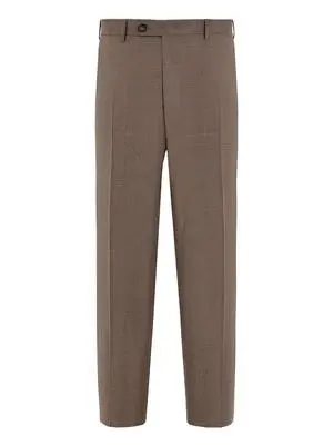 Canali Walnut 150's Wool Regular-fit Pants - Brown