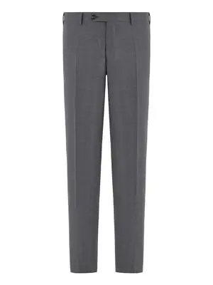 Canali Light Gray 150's Wool Regular-fit Pants - Grey