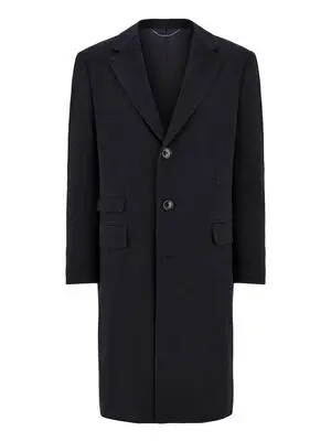 Canali Cashmere Single-breasted Coat - Blue