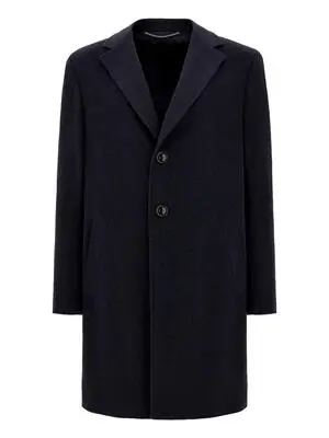 Canali Cashmere Single-breasted Kei Coat - Blue