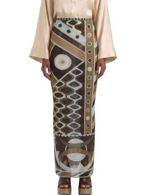 Emilio Pucci Printed Pencil Skirt - Green