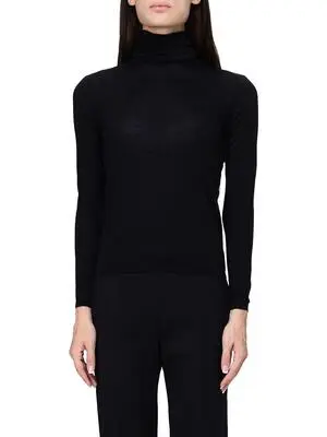 Max Mara Slim Fit Long-sleeved Turtleneck Jumper In Pure Wool - Black