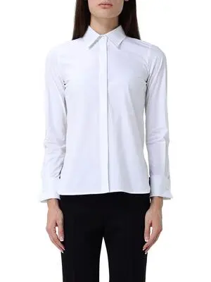 Max Mara Slim Fit Stretch Cotton Shirt With Concealed Placket - White
