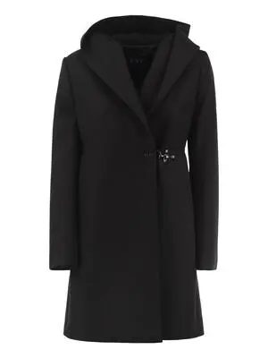 FAY Hooded Virgin Wool And Cashmere-blend Coat - Black