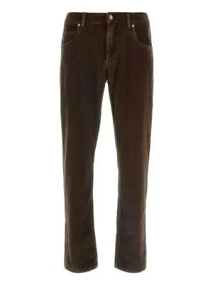 Dolce & Gabbana Corduroy-effect Five-pocket Trousers - Brown