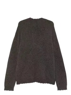 FREI-MUT Kintore Distressed-effect Crew-neck Sweater - Grey