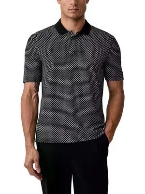 Armani Exchange Logo-print Short-sleeve Polo Shirt - Black