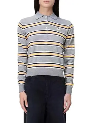 Fiorucci Striped Polo Sweater Grey