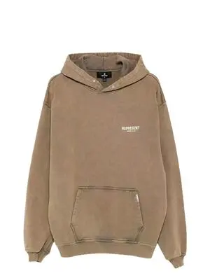 REPRESENT Owners' Club Logo-print Hoodie - Neutrals