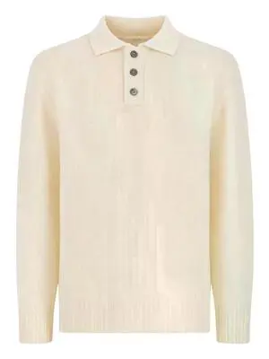 AMARANTO Button-up Collar Polo Shirt Neutrals