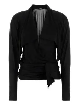 BALMAIN Draped Open-neck Top