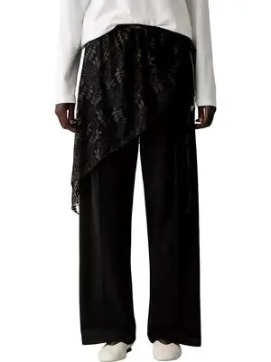 Adidas Lace-overlay Track Pants - Black