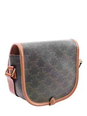 CELINE 2010s Medium Folco Triomphe Canvas Shoulder Bag