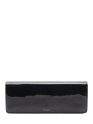 Saint Laurent 2010s Paris Patent-leather Clutch Bag - Black