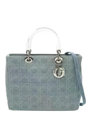 Dior 2010s Large Lady Cannage Handbag - Blue