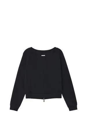 Izzue Distressed Heart-patch Zip-up Sweatshirt - Black
