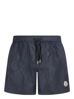 Moncler Logo-patch Drawstring Swim Shorts - Blue
