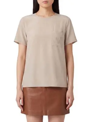 Max Mara Max Mara Women Short-Sleeved Silk Blouse Max Mara With Tone-On-Tone Monogram Gray