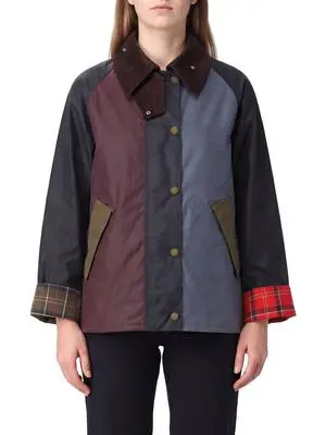 Barbour Patchwork Transport Waxed Cotton Jacket With Velvet Collar - Sage