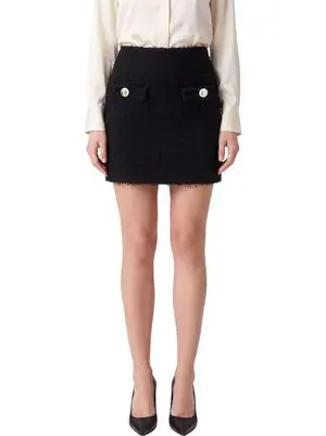 Balmain High-waisted Bouclé Pencil Mini Skirt - Black