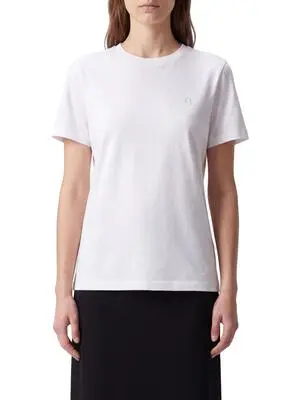 Balmain Cotton Crewneck T-shirt With A Tone-on-tone Embossed Logo - White