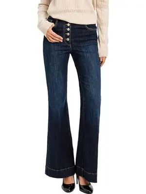 TWINSET High-waisted Flared Jeans In Stretch Cotton - Denim