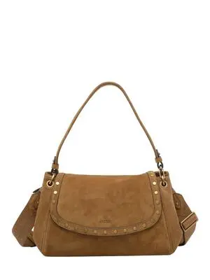 Isabel Marant Étoile Chany Suede Shoulder Bag With Studs - Beige