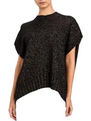 TWINSET Short-sleeved Jumper In Wool And Cashmere Blend With Lurex - Black