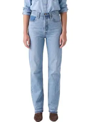 LEVI'S High-waisted Straight Jeans In Five-pocket Stretch Cotton Denim - Sky