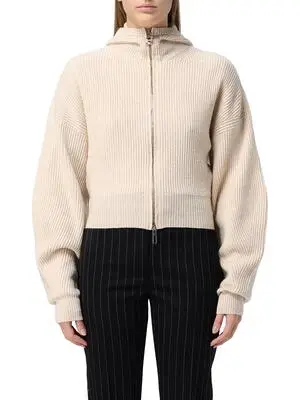 Sportmax Hooded Wool And Cashmere Blend Zip-up Cardigan Brown