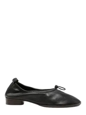 Hereu Puntera Ronda Smooth Lambskin Ballet Flats With Bow Detail - Black