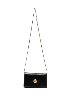 Versace Mini Crossbody Bag In Smooth Lambskin With Medusa Plaque - Black