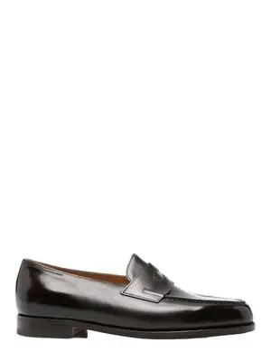John Lobb Penny Loafers In Smooth Calfskin Leather With Leather Sole - Brown