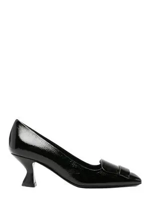 SERGIO ROSSI Naplak Leather Court Shoes With Squared Toe And Spool Heel