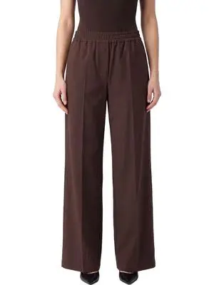 Brunello Cucinelli Wide-leg Wool Trousers With Elasticated Waist - Burnt