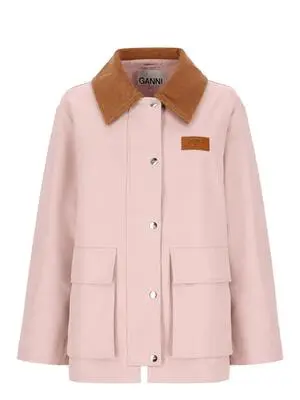 GANNI Giacca In Twill - Pink