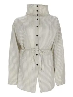 ALYSI Camicia Con Collo Alto - Ivory